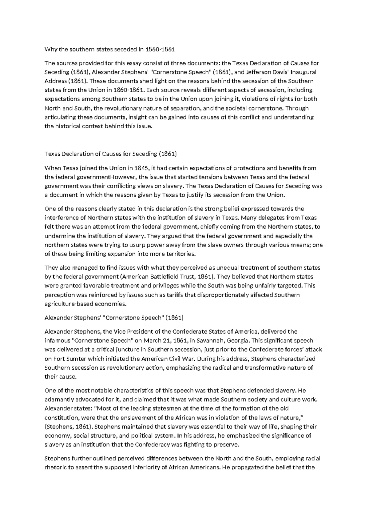 Why the southern states seceded in 1860 - These documents shed light on ...