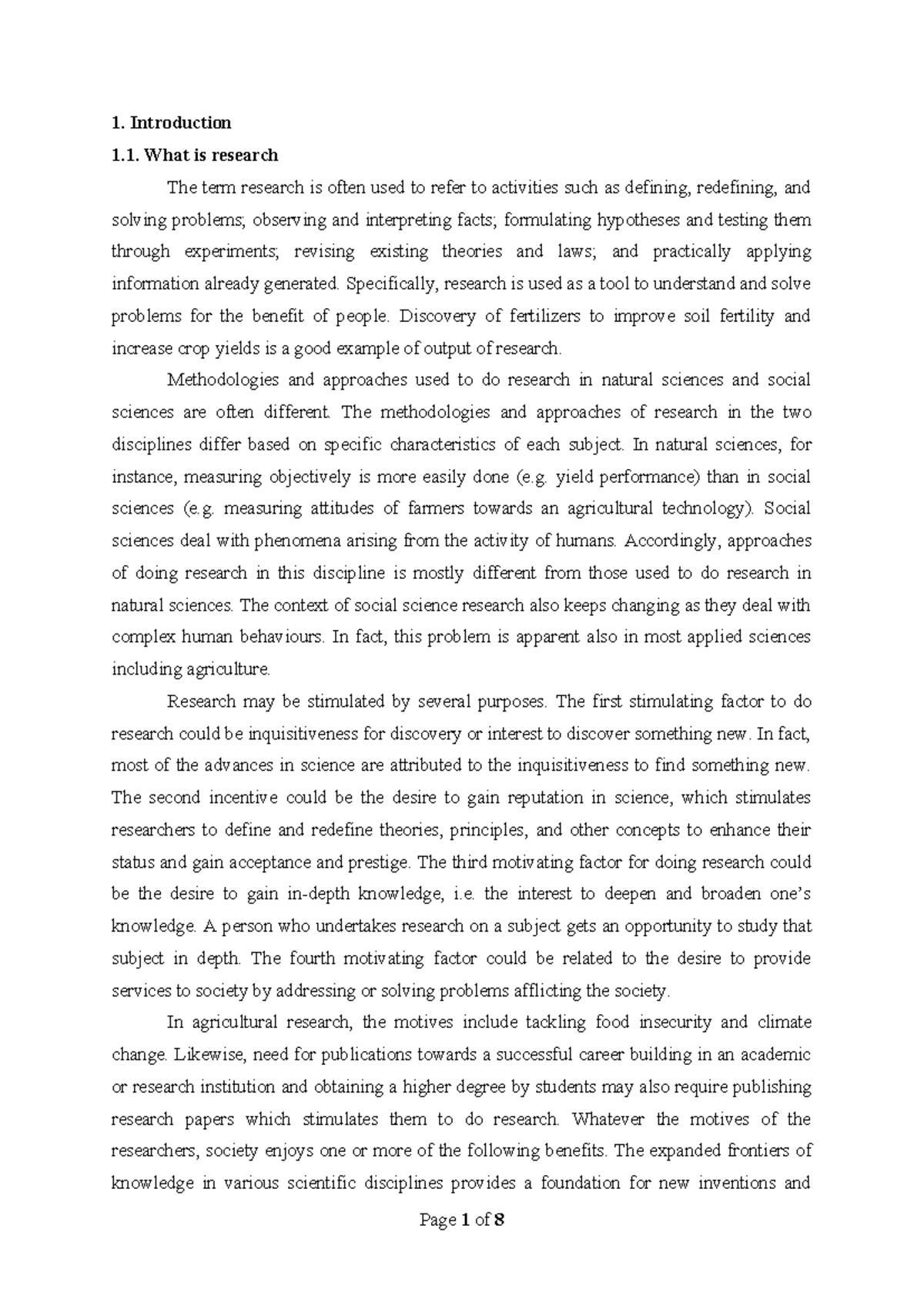 Topic 1 Introduction to Research Methods - Introduction What is ...