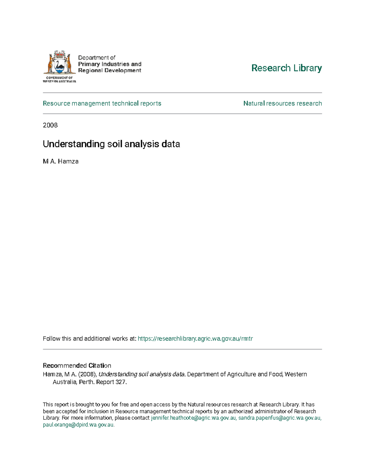 Understanding soil analysis data - Hamza Follow this and additional ...