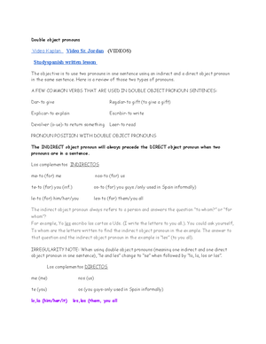 Double object pronouns - Here is a review of those two types of ...