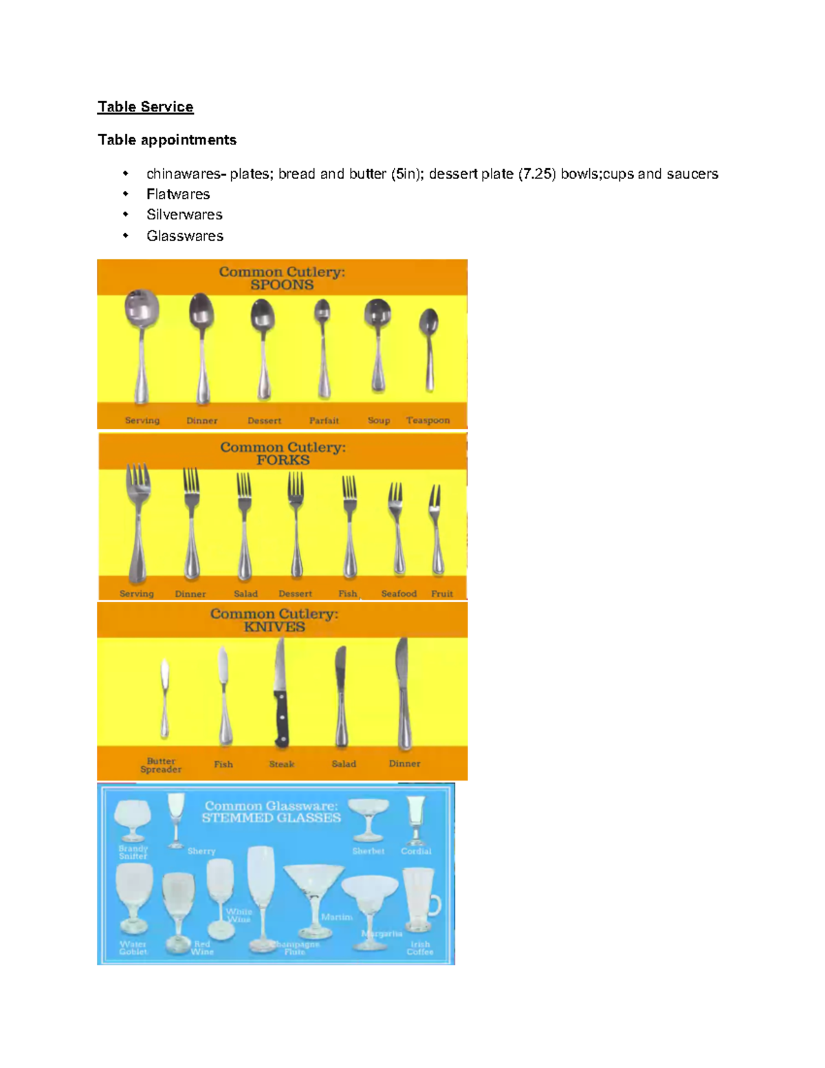 Table-Service - Table Service Table appointments chinawares- plates ...