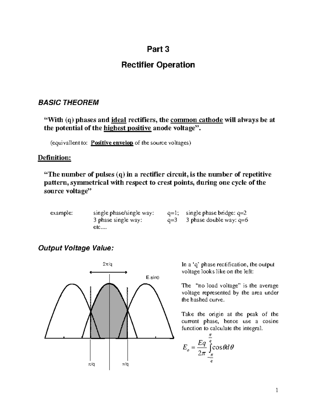 3- Rectifier Operation - Part 3 Rectifier Operation BASIC THEOREM “With ...