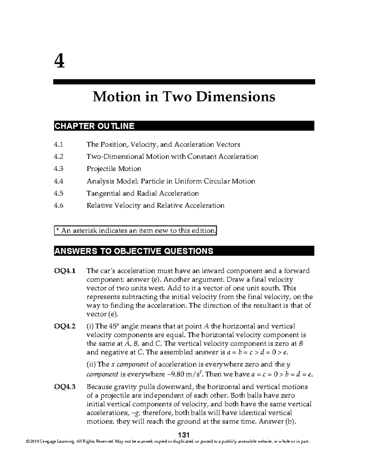 Chapter 04 - key answer - 131 4 Motion in Two Dimensions CHAPTER ...