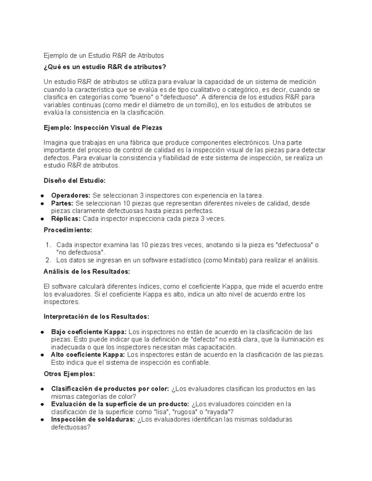 Ejemplo de un estudio R&R de atributos - Ejemplo de un Estudio R&R de ...