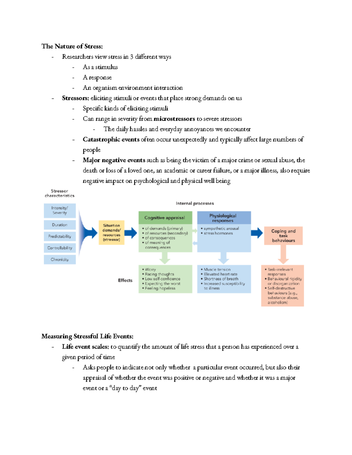 Stress, Coping, and Health - The Nature of Stress: - Researchers view ...