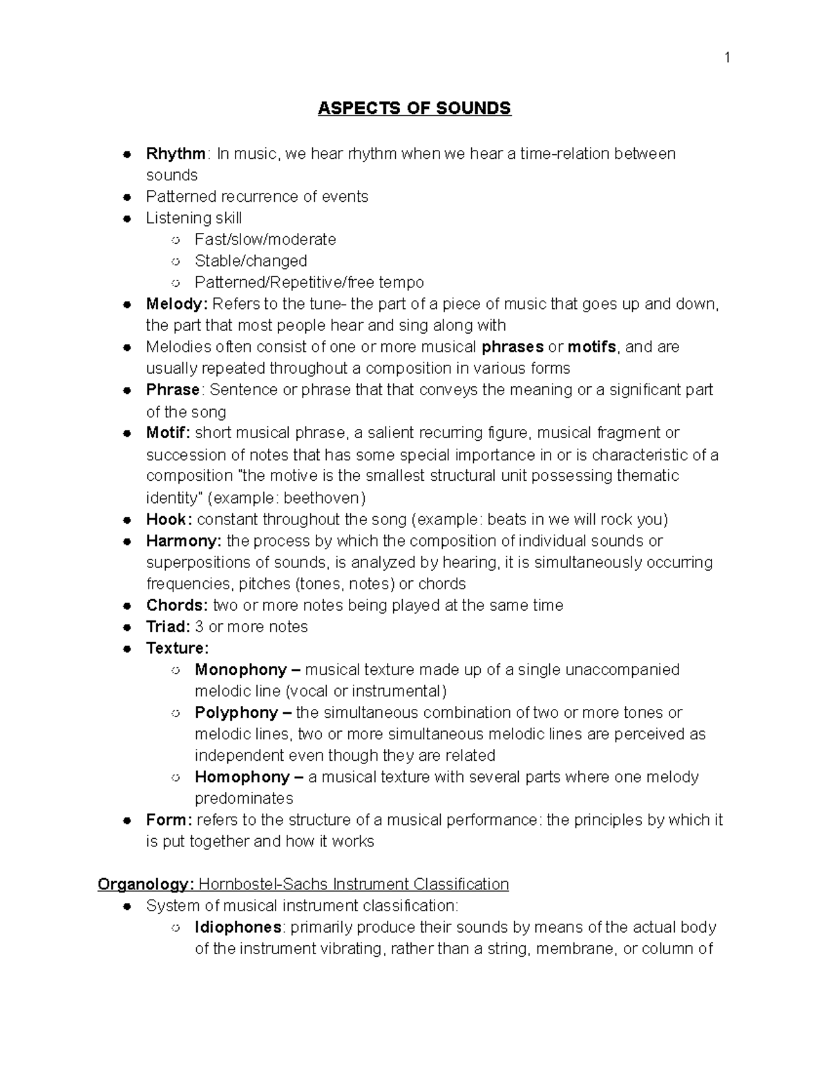 Aspects of Sounds 8 25 - Yuxin Mei MUHI 1302 - 1 ASPECTS OF SOUNDS ...