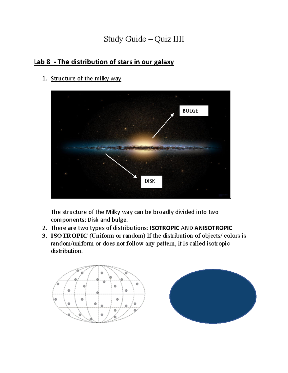 Lab 3 Study Guide - Study Guide – Quiz IIII Lab 8 - The distribution of ...