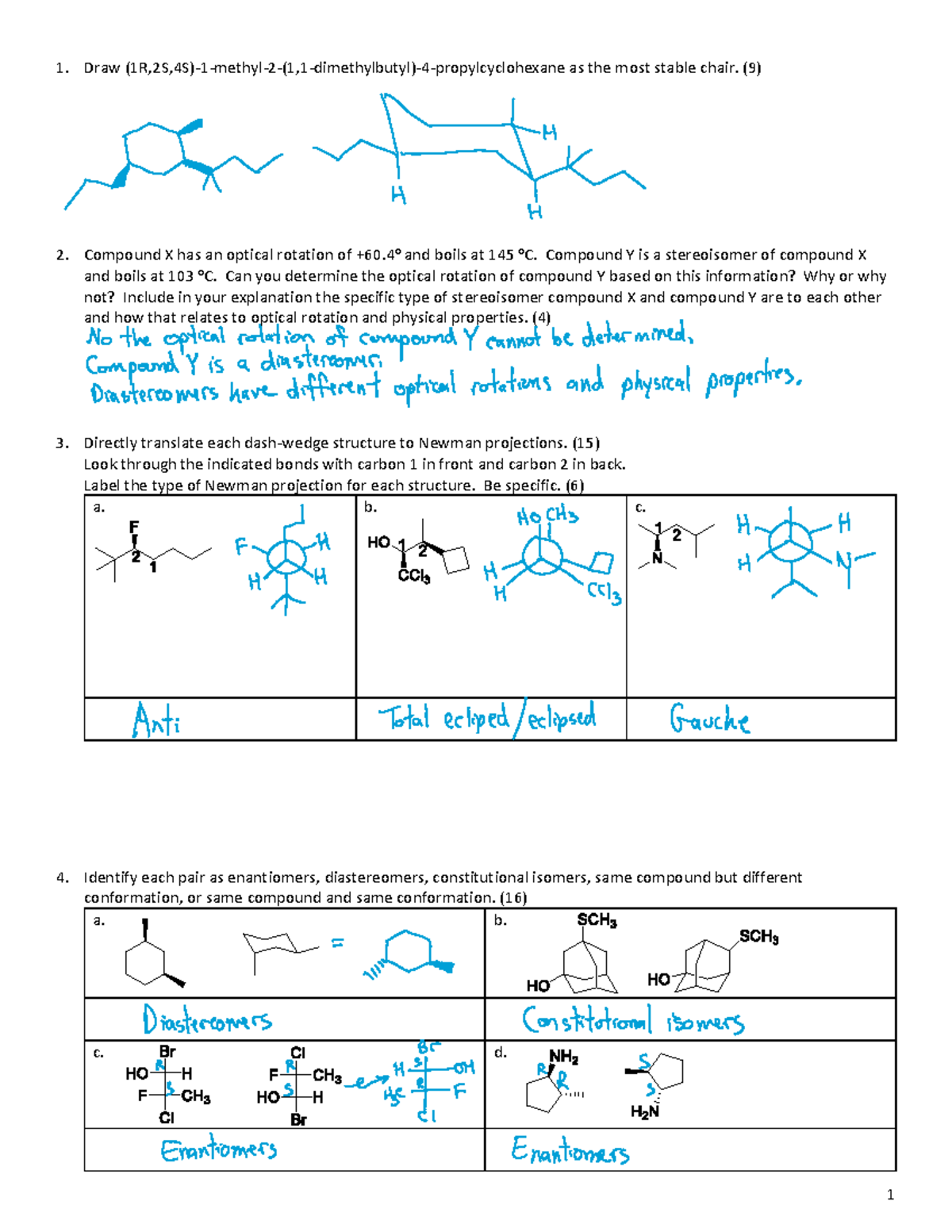 Exam 2 Key - Practice exam with key to help study for Orgo - Draw - Studocu