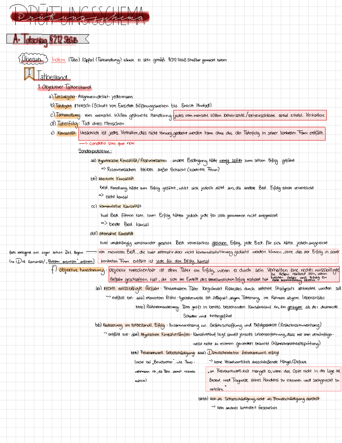 Prüfungsschema Strafrecht AT - ZEHENftp A : Totschlag § 212 StGB bÄÄÄ ...