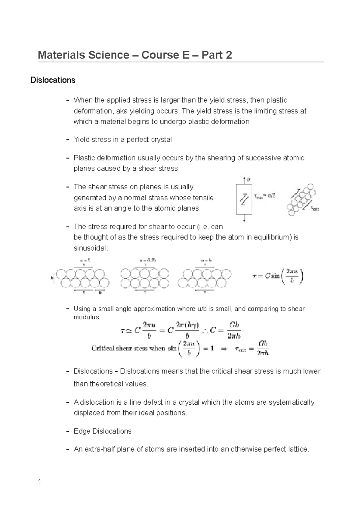 Natural Sciences - Materials Science - Course E - Part 2 - Materials ...