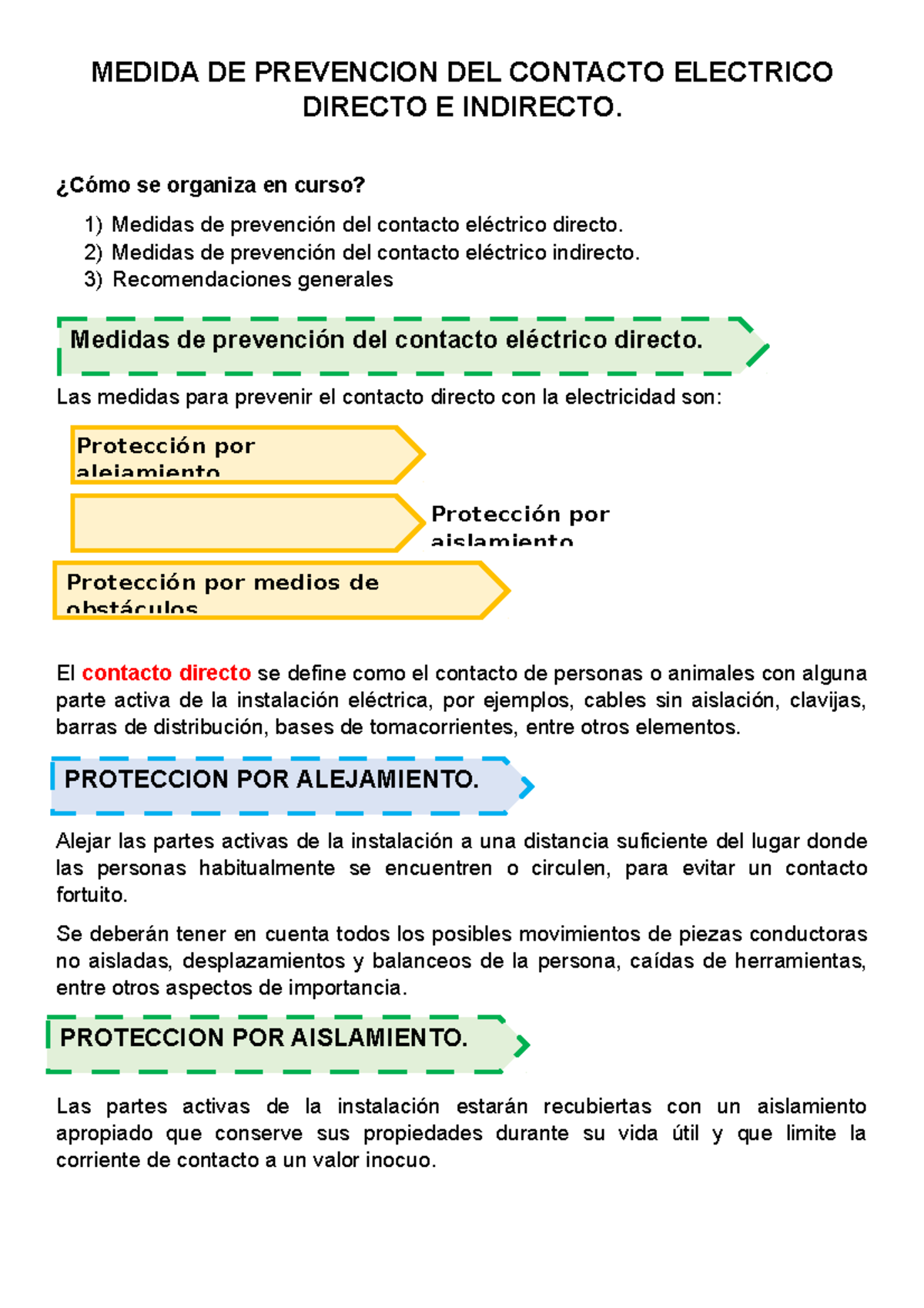 2- Medida DE Prevencion DEL Contacto Electrico Directo E Indirecto ...
