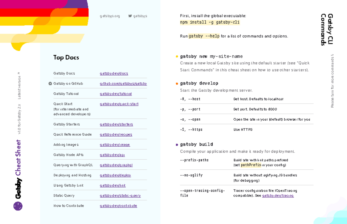 Gatsby-cheat-sheet - Para los que esten desarollando su sistema en Gatsby, les dejo un cheat ...