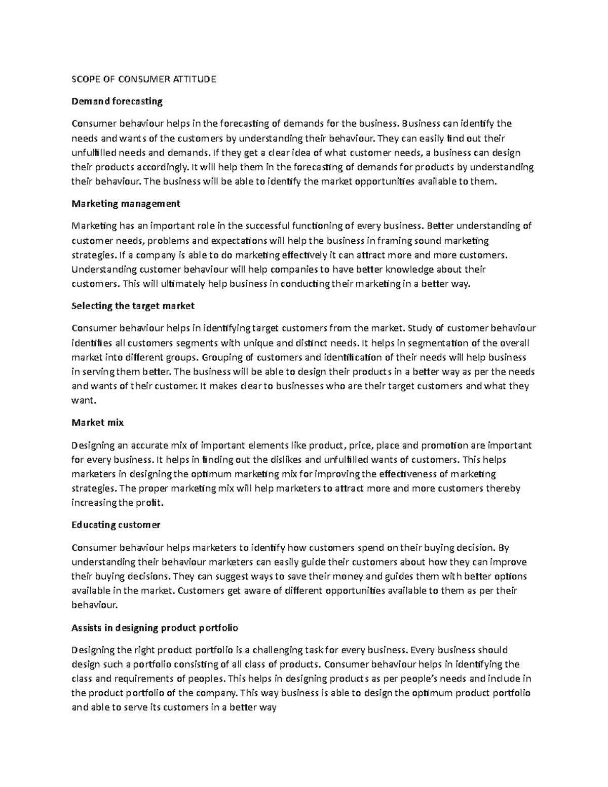 Scope of consumer attitude - SCOPE OF CONSUMER ATTITUDE Demand ...