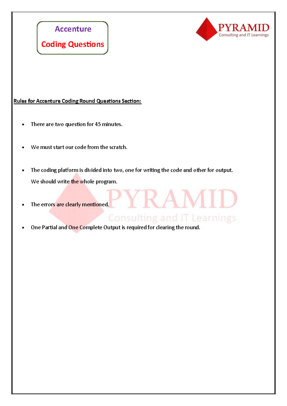 Coding Questions Accenture Accenture Coding Questions Rules For 4836