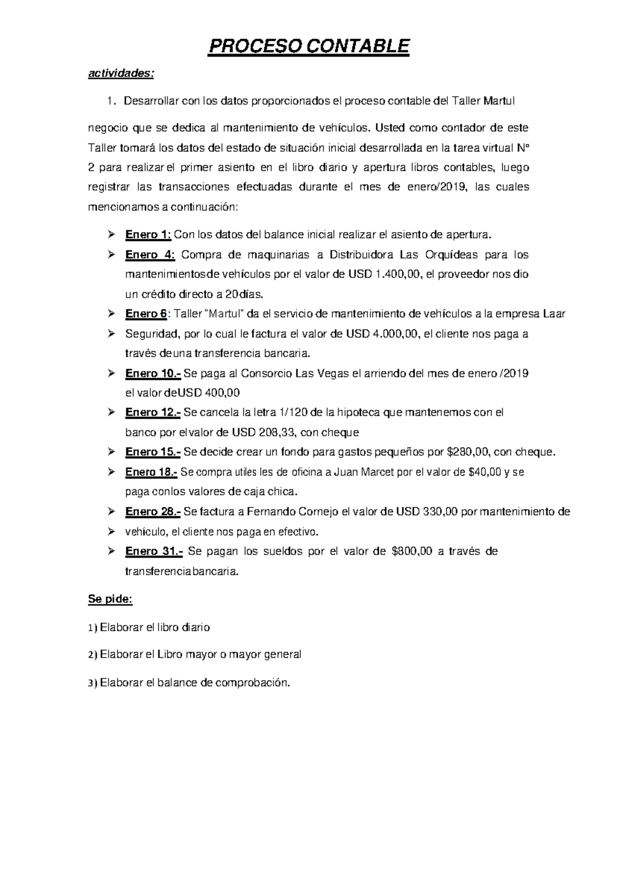 Tarea Virtual 3 Angelina Cabrera - PROCESO CONTABLE actividades: 1 ...