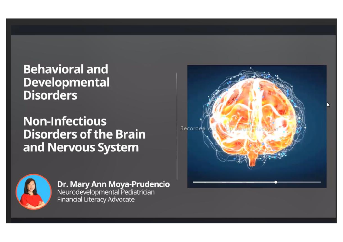 Behavioral and developmental disorder - doctor of medicine - Studocu