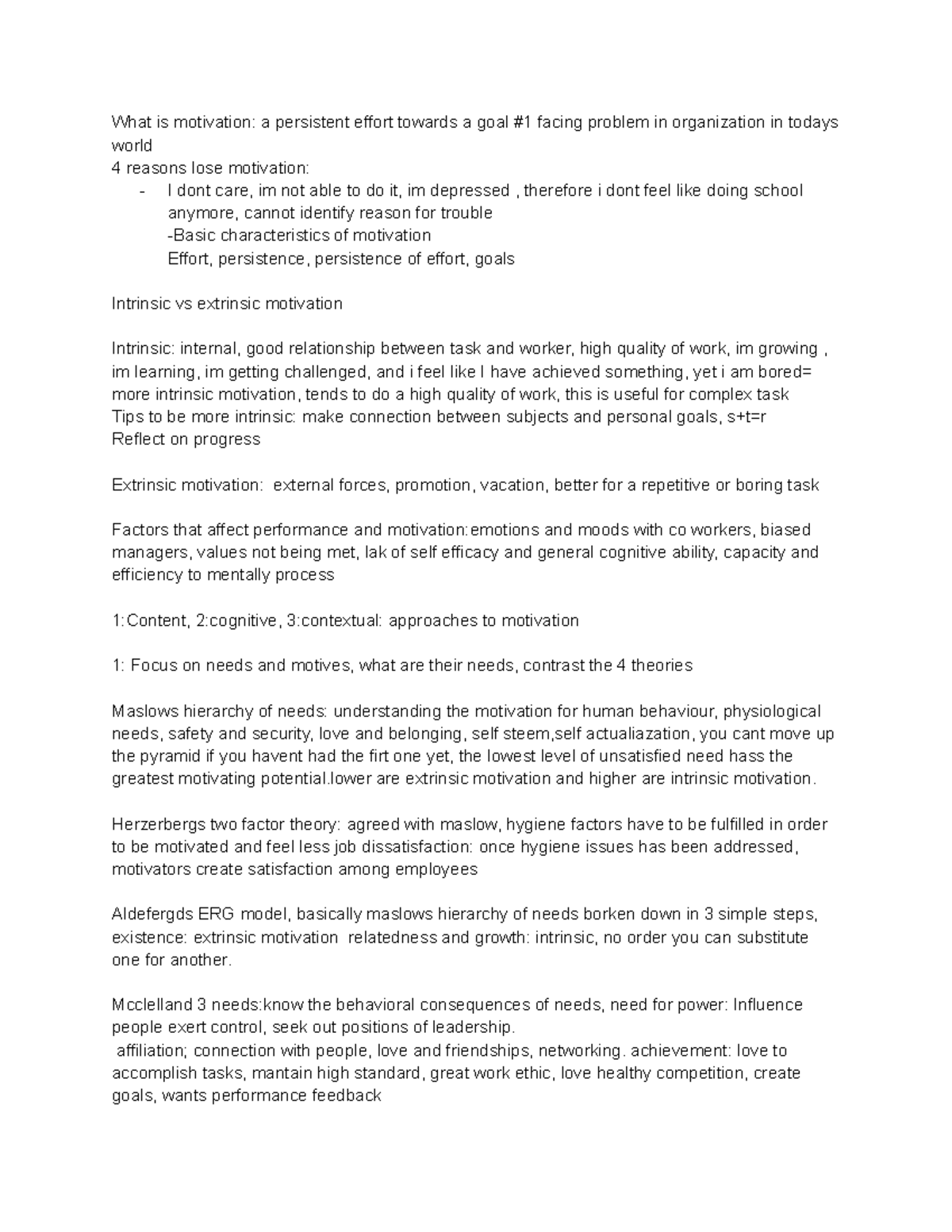 Assigment #1 motivation - What is motivation: a persistent effort ...