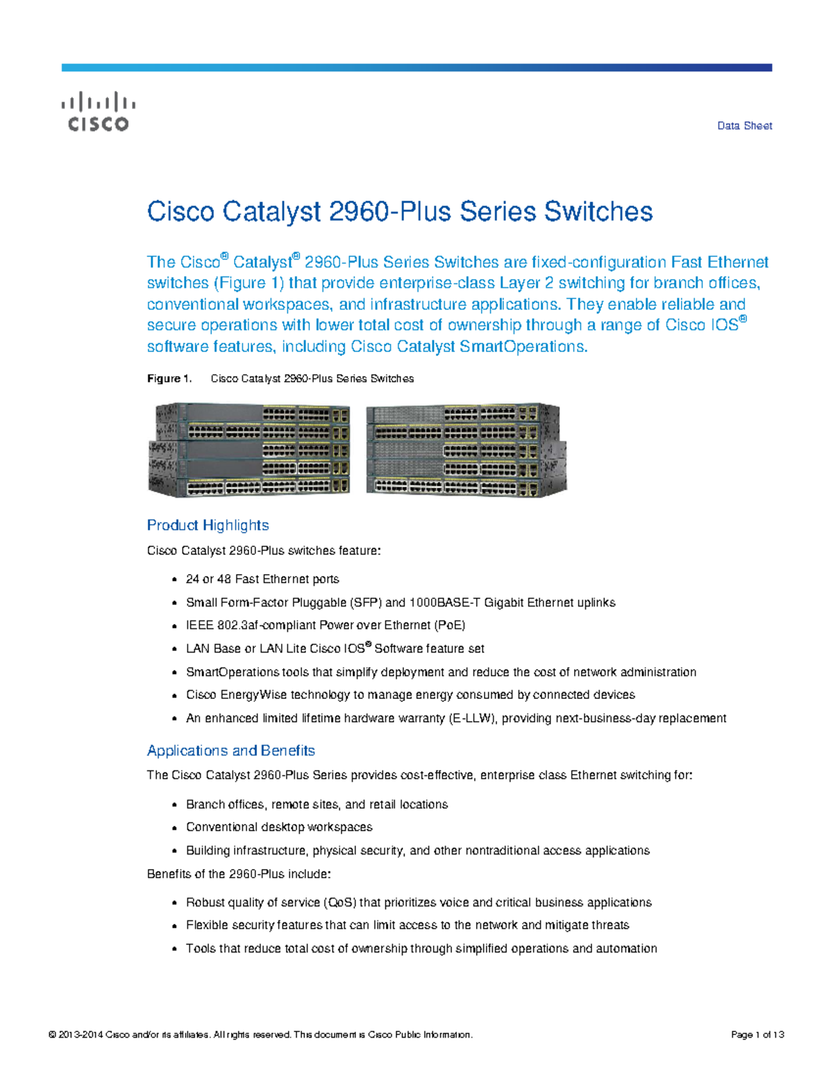Ws c2960 ficha tecnica - fsdgfsdg - Data Sheet Cisco Catalyst 2960-Plus ...