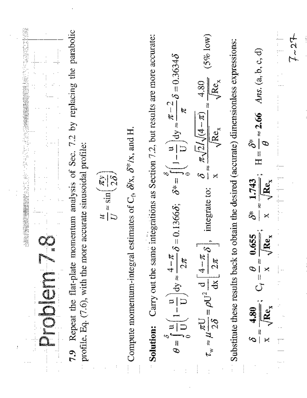 CH7 Solutions - Chapter 7 solution - Problem 7 7 Repeat the momentum analysis of Sec. 7 ...