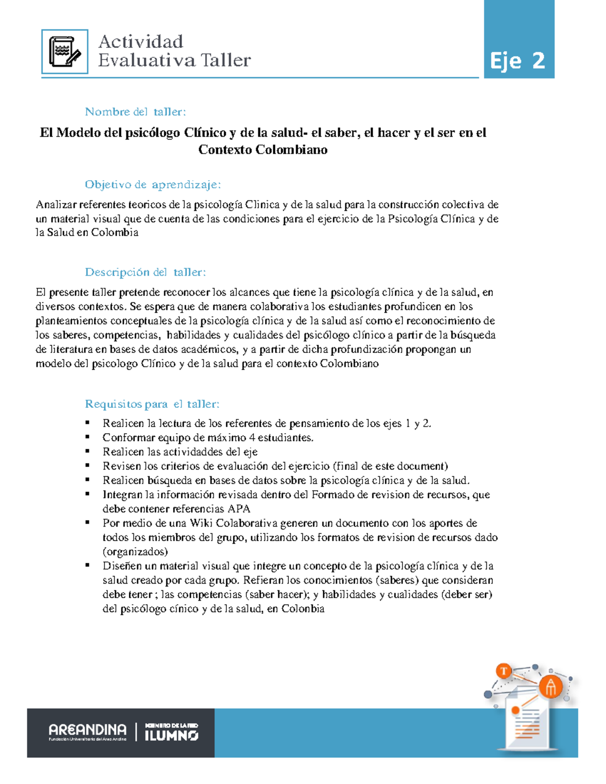 Tarea Eje 2 - Ajuste 2023-2-6 - Actividad Evaluativa Taller Eje 2 Nombre del taller: El Modelo ...