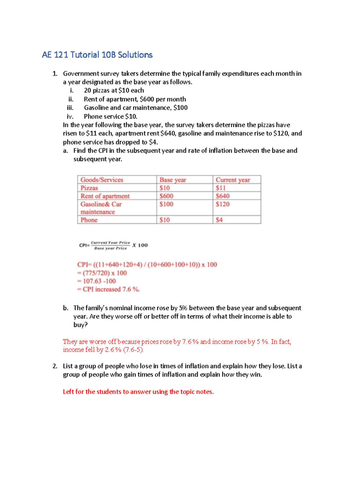 AE 121 Tutorial 10B Solutions - AE 121 Tutorial 10B Solutions ...