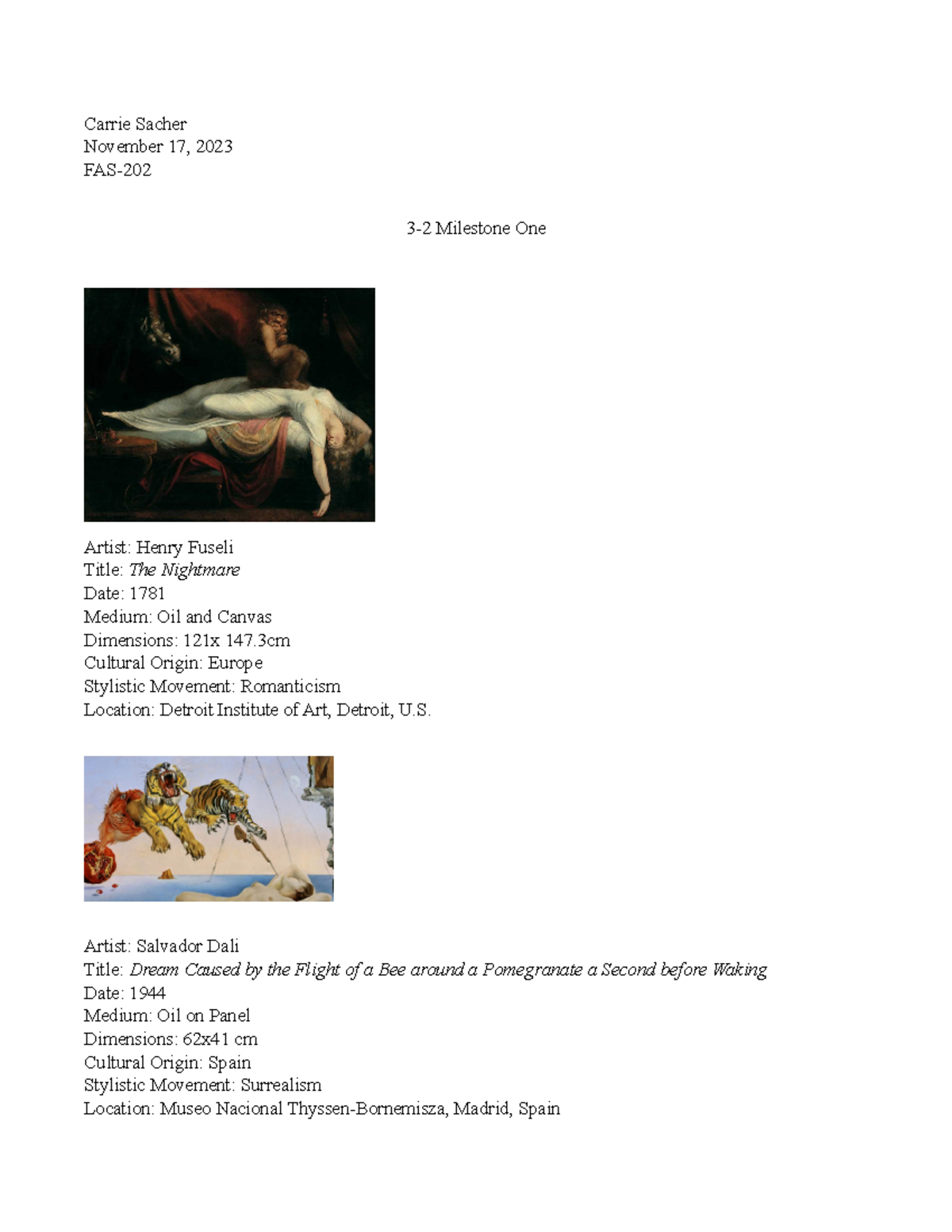 Carrie Sache 2 3-2 FAS - project one - Carrie Sacher November 17, 2023 ...