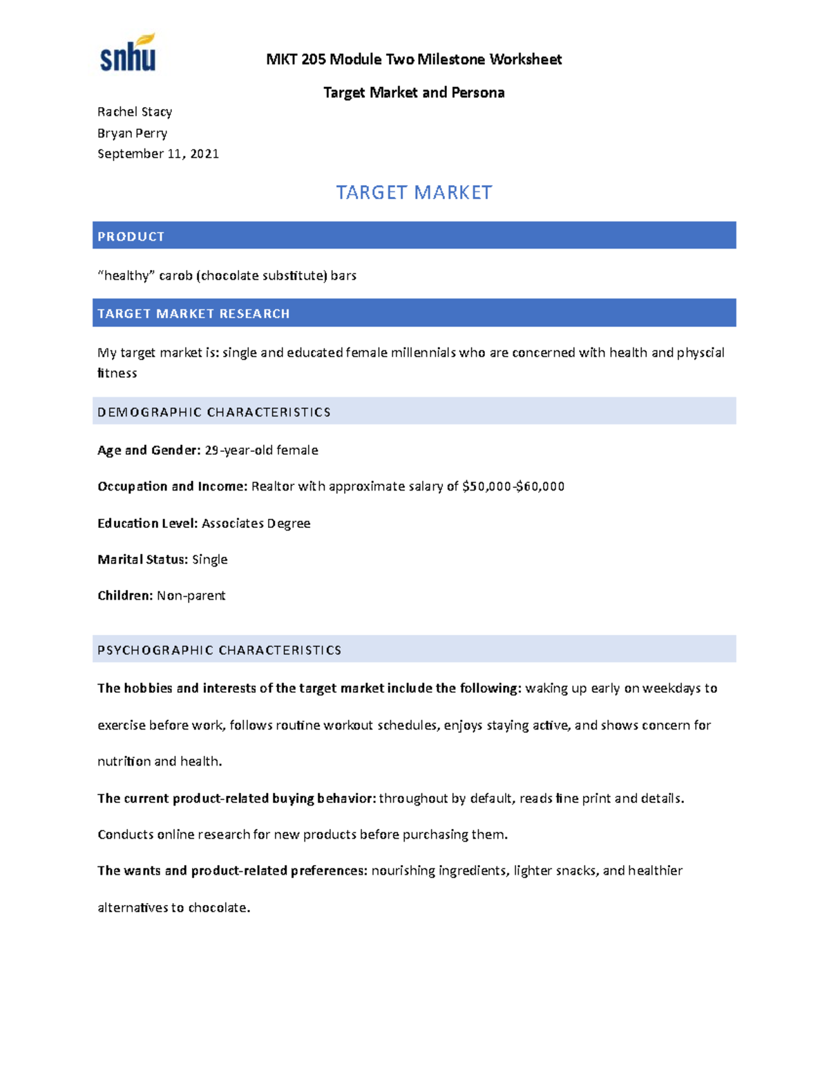 MKT205 Milestone Two Worksheet - MKT 205 Module Two Milestone Worksheet ...