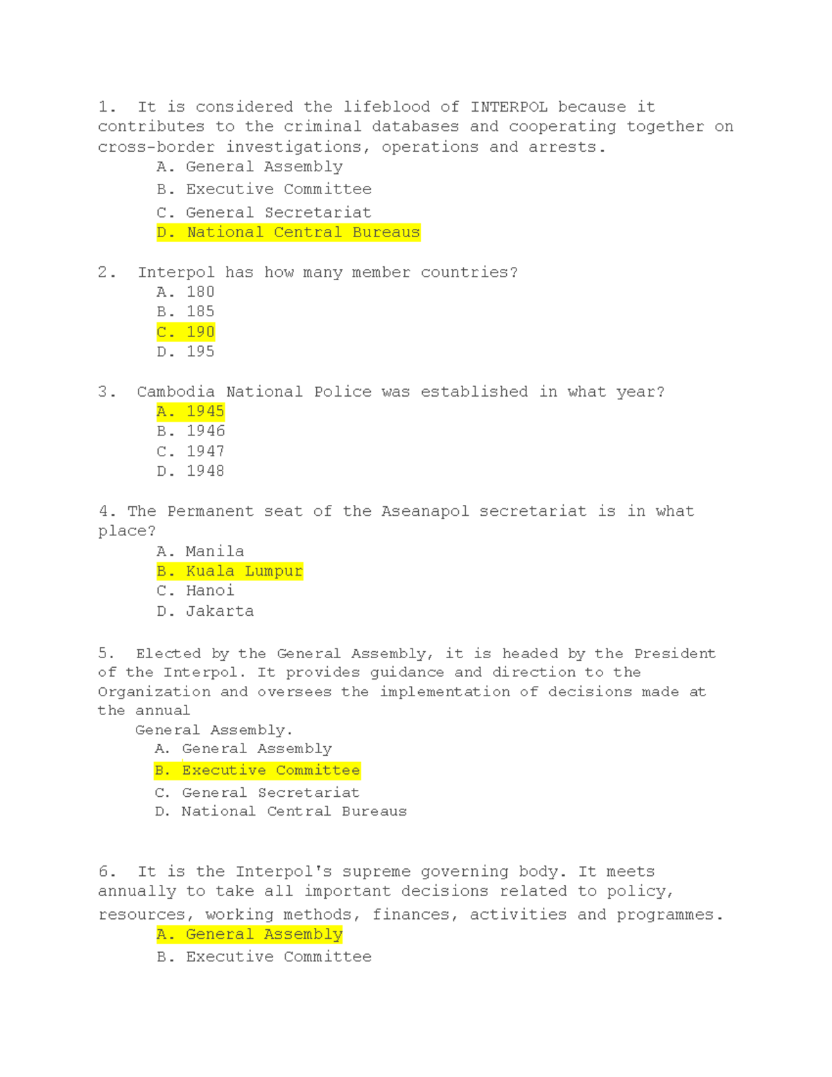 Comparative Police System.Pre.Test - It is considered the lifeblood of ...