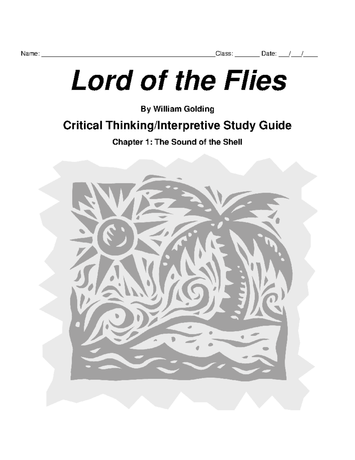 Lord of the Flies Study Guide Chp 1 - Name ...