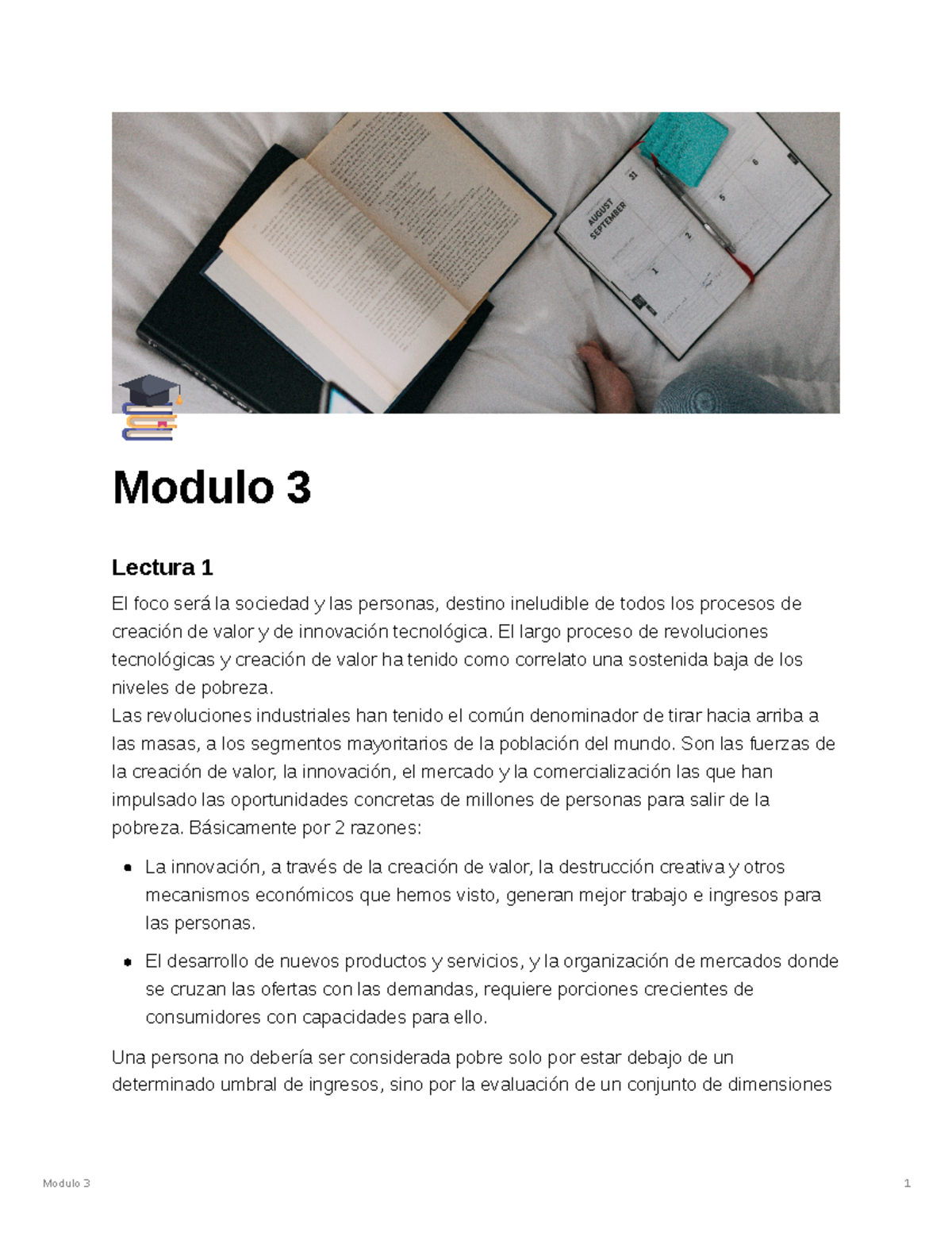 Modulo 3 - Lecturas 1, 2, 3 y 4 - Modulo 3 Lectura 1 El foco será la ...
