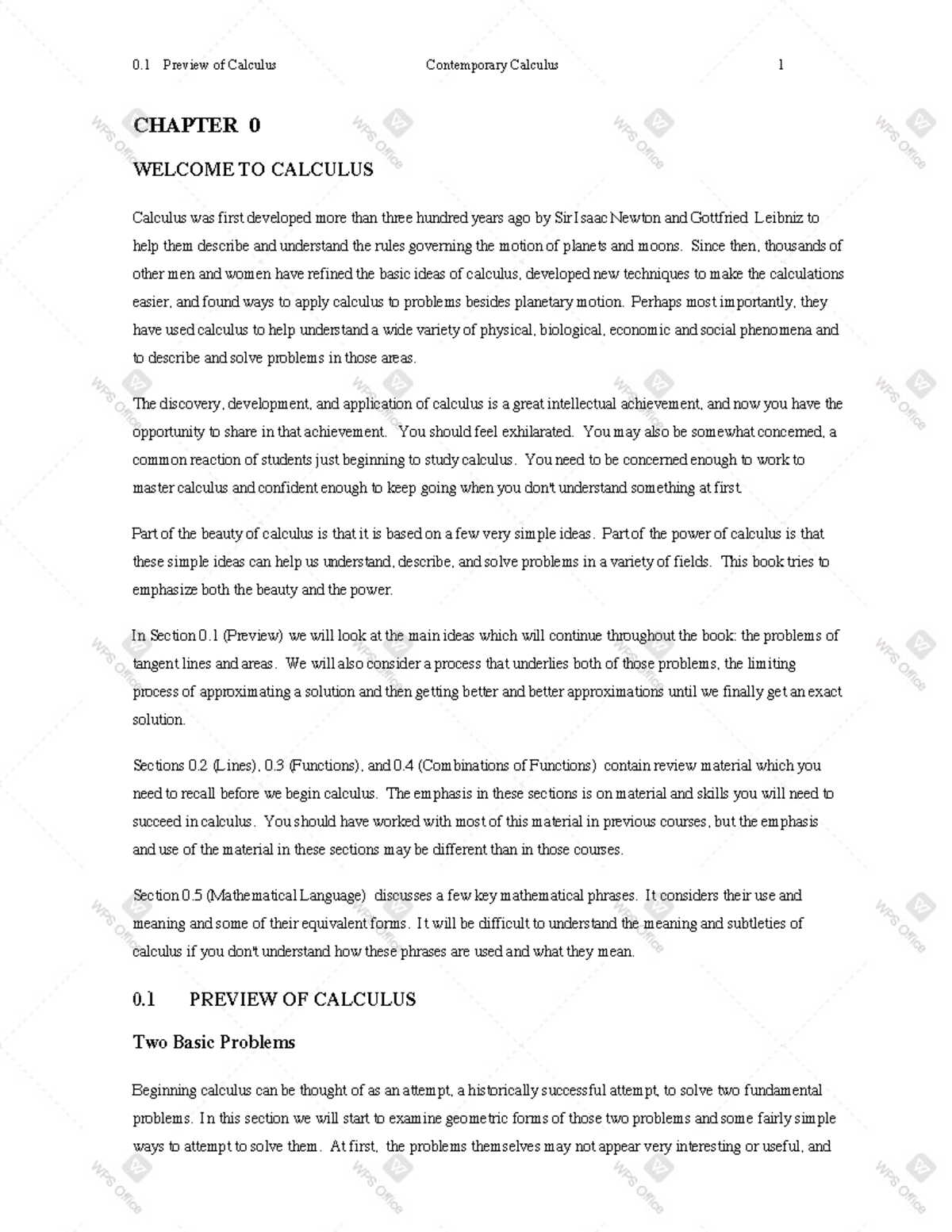 Week001 - 004 - notes - 0 Preview of Calculus Contemporary Calculus 1 ...