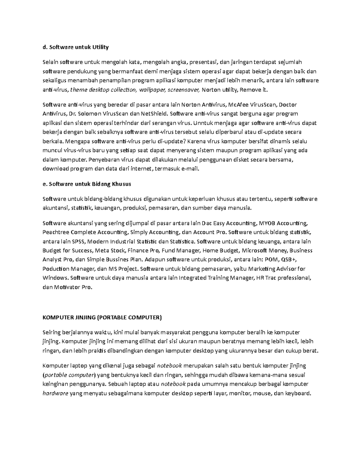 381-385 software - d. Software untuk Utility Selain software untuk ...