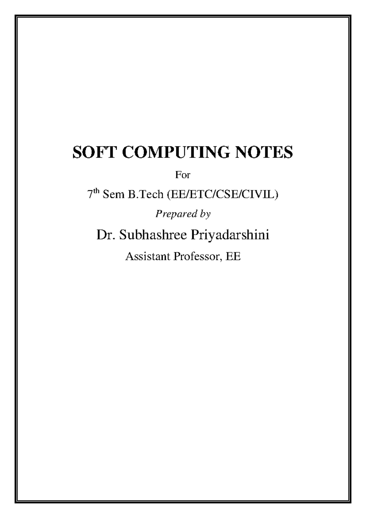 Fuzzy Logic Notes Soft Computing Soft Computing Notes For 7 Th Sem