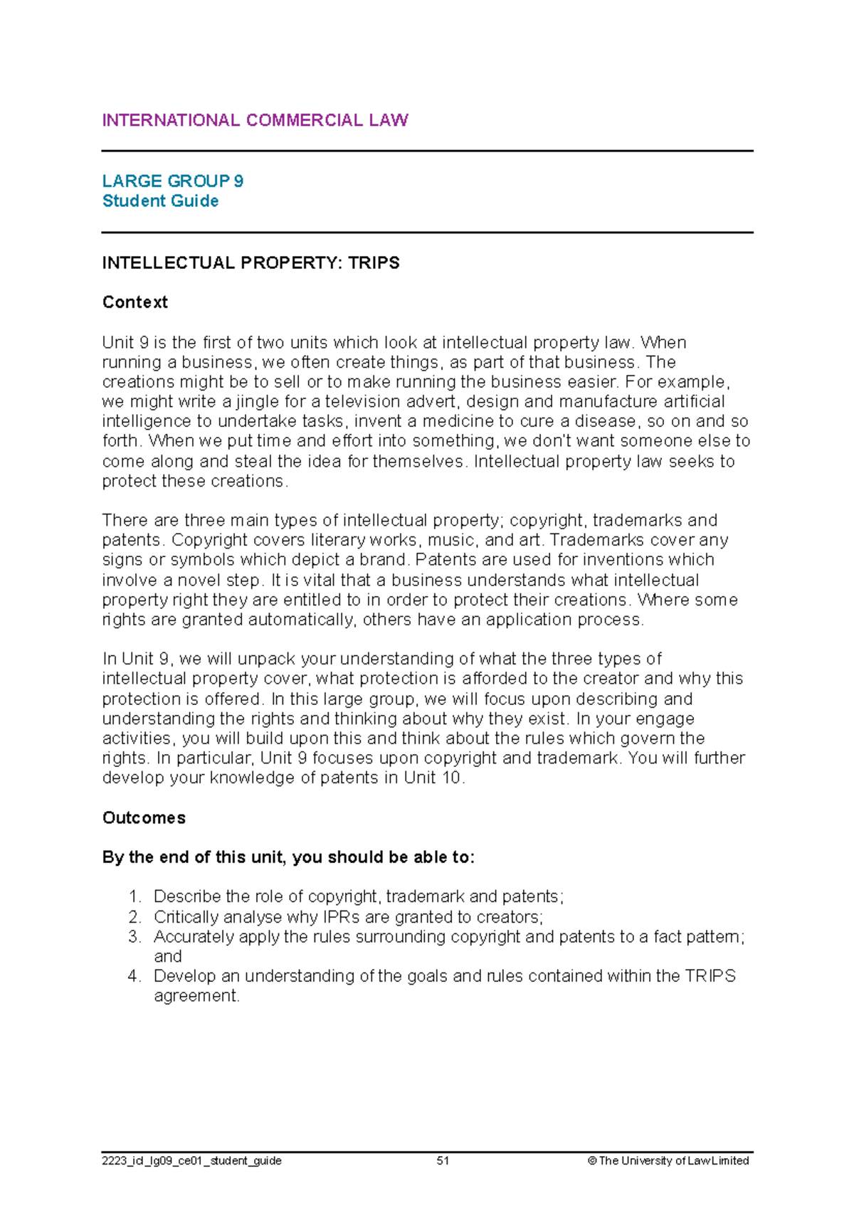 International commercial law LG9 - INTERNATIONAL COMMERCIAL LAW LARGE ...