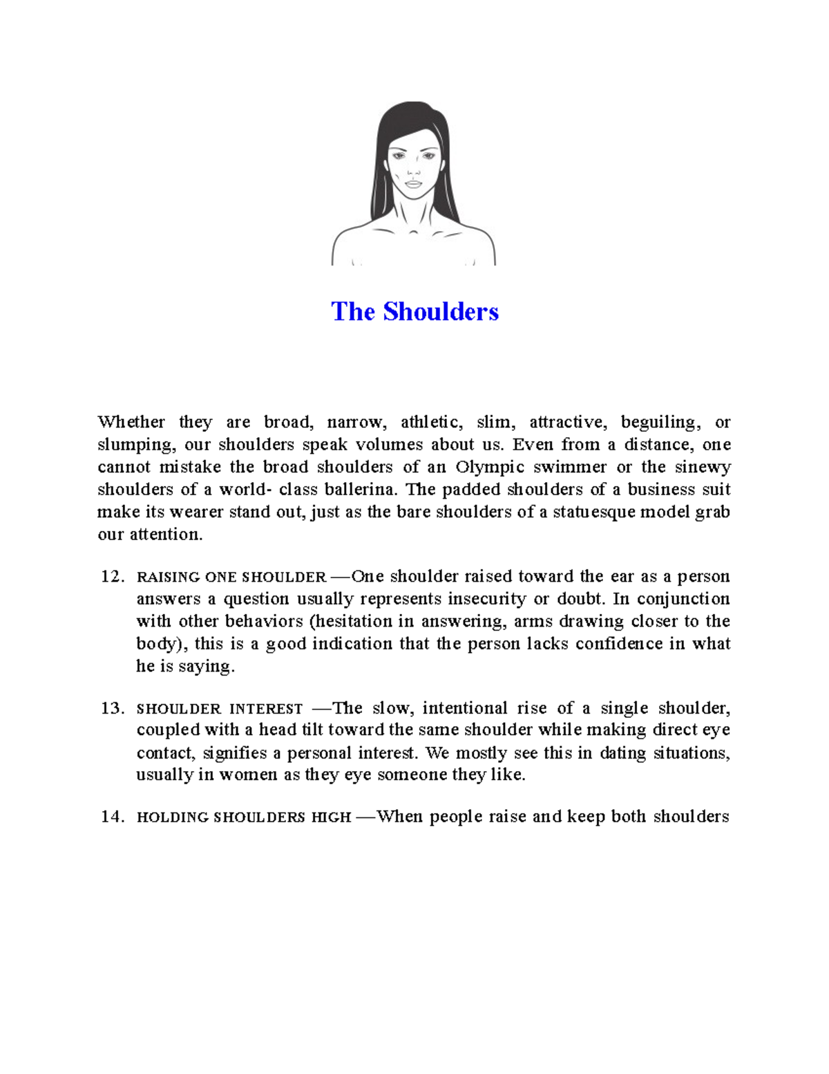 The Shoulders - The Dictionary of Body Language in Criminology - The ...
