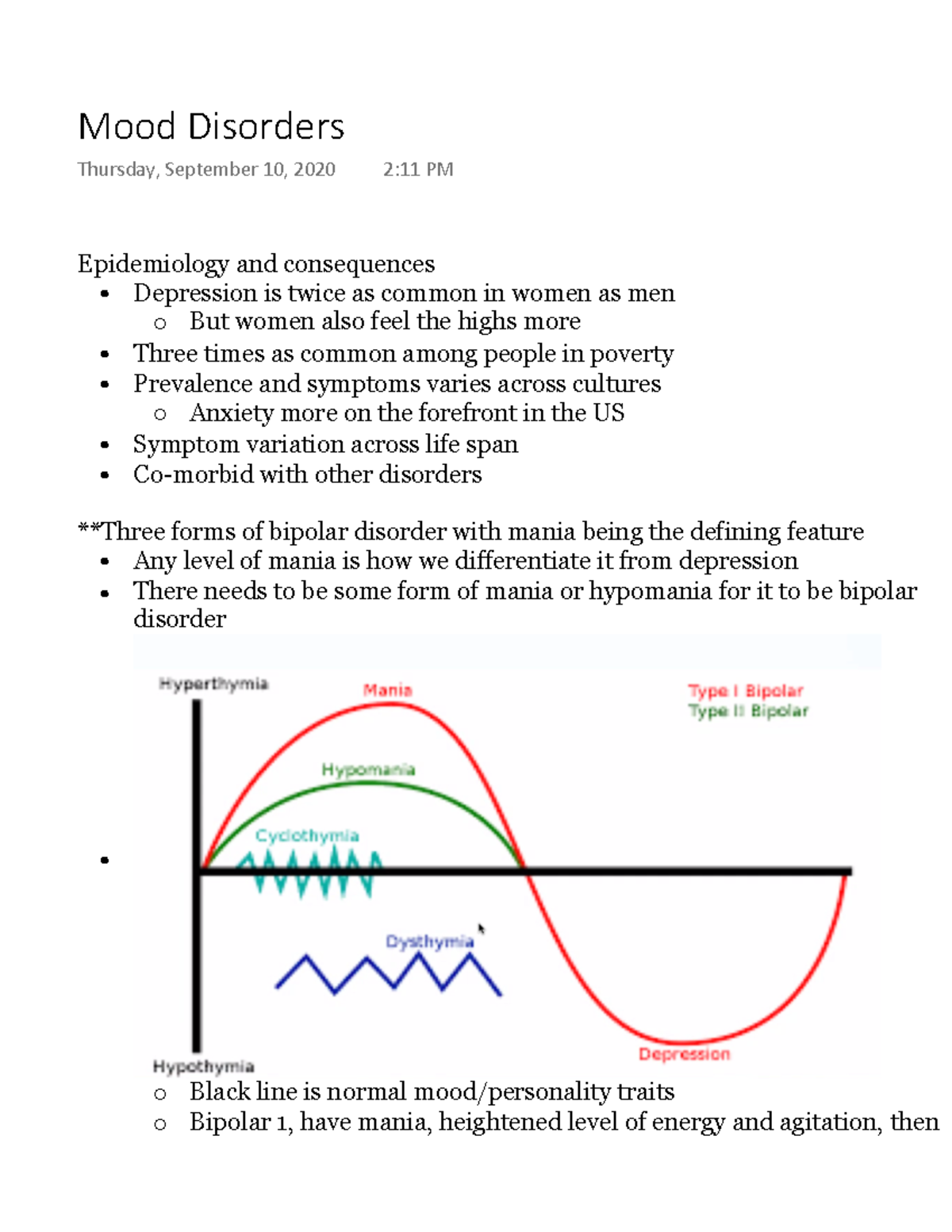 Mood Disorders - Lecture notes 5 - Epidemiology and consequences ...