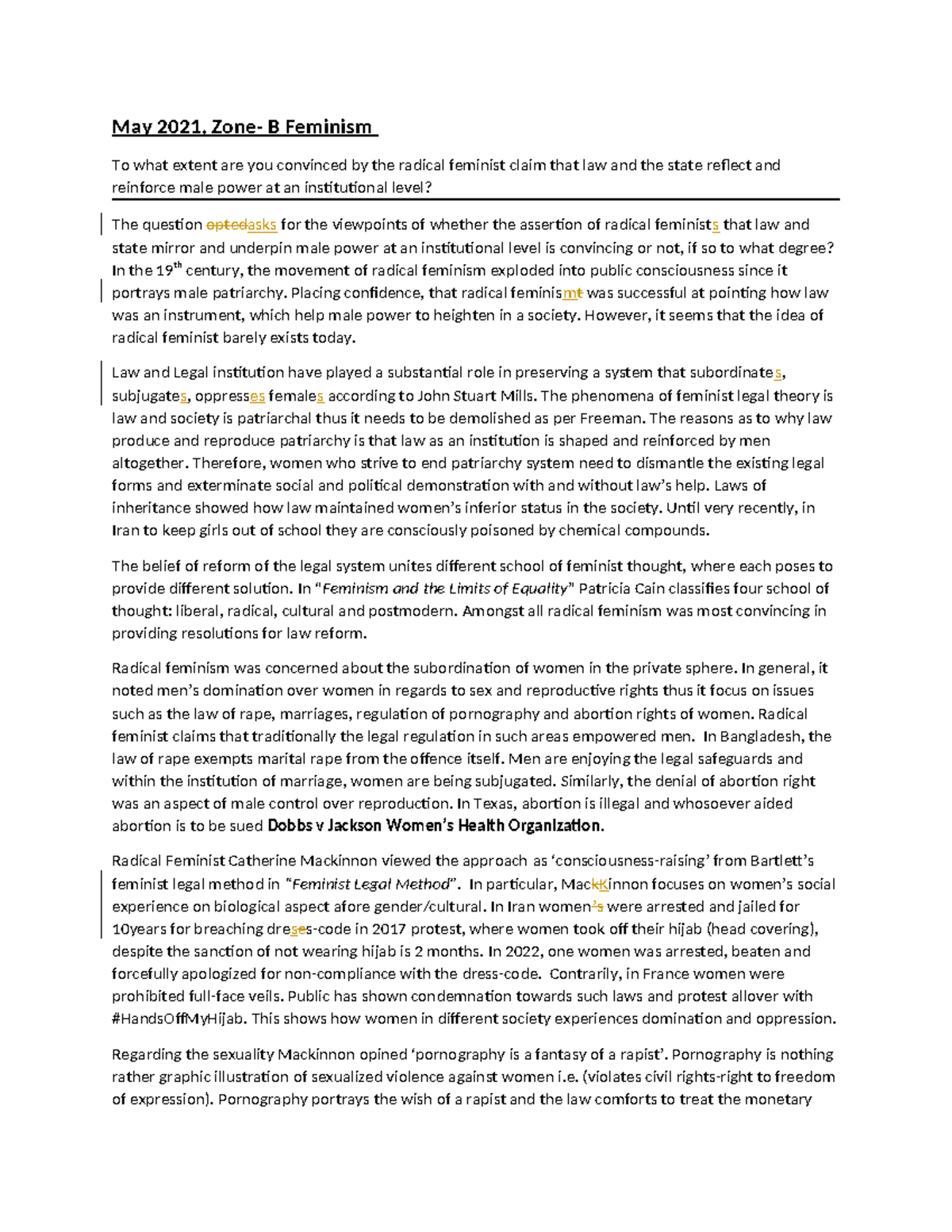 Afiah May-2021 - best of the best - May 2021, Zone- B Feminism To what ...