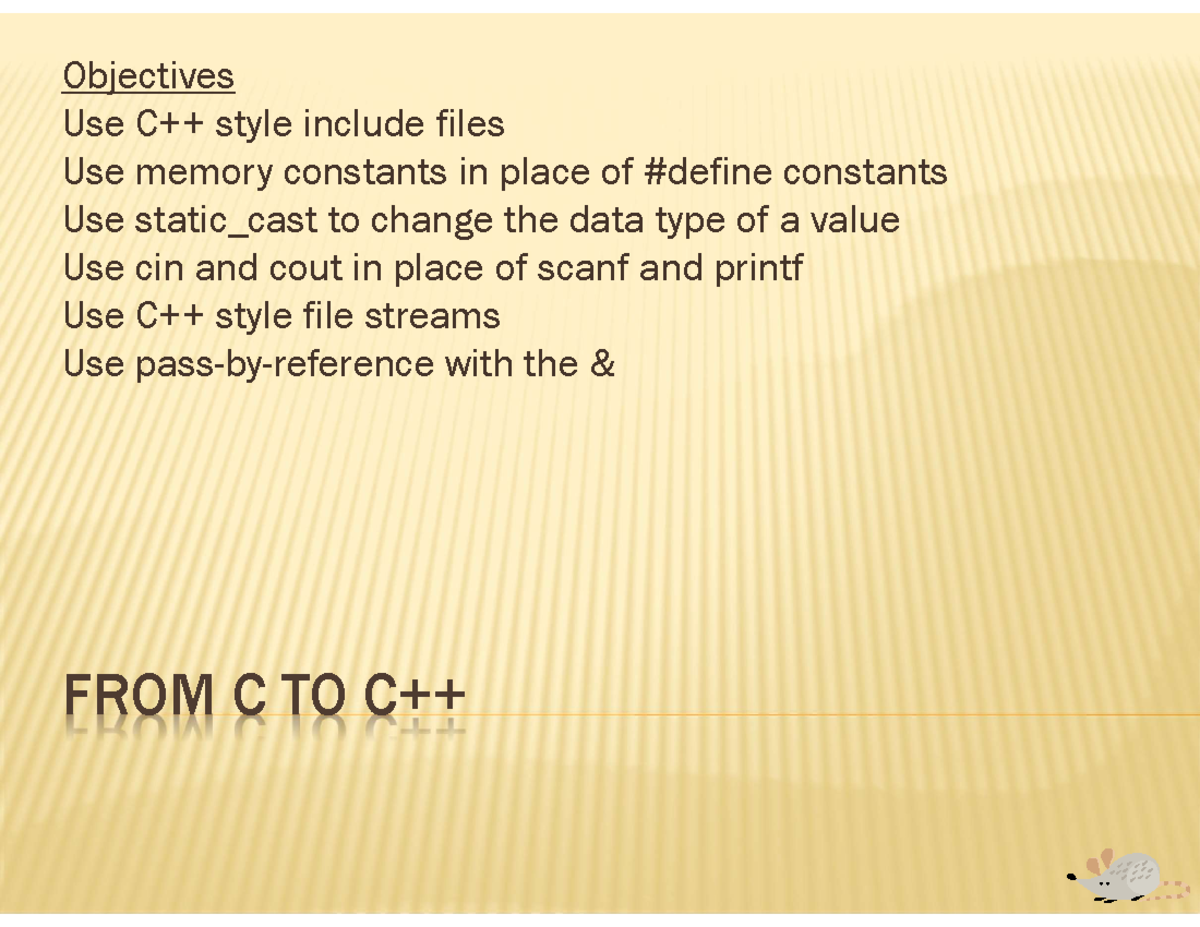 Unit 0 - From C to C++ - Professor Paula Krutenbach - FROM C TO C++ ...