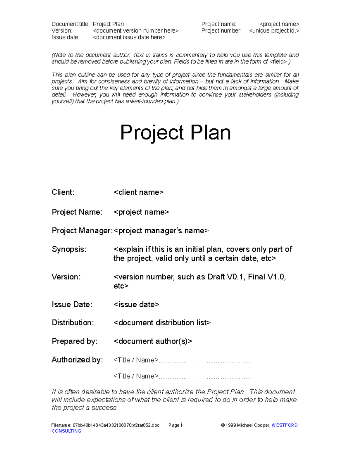 PP Template-Advanced - Version: Project number: