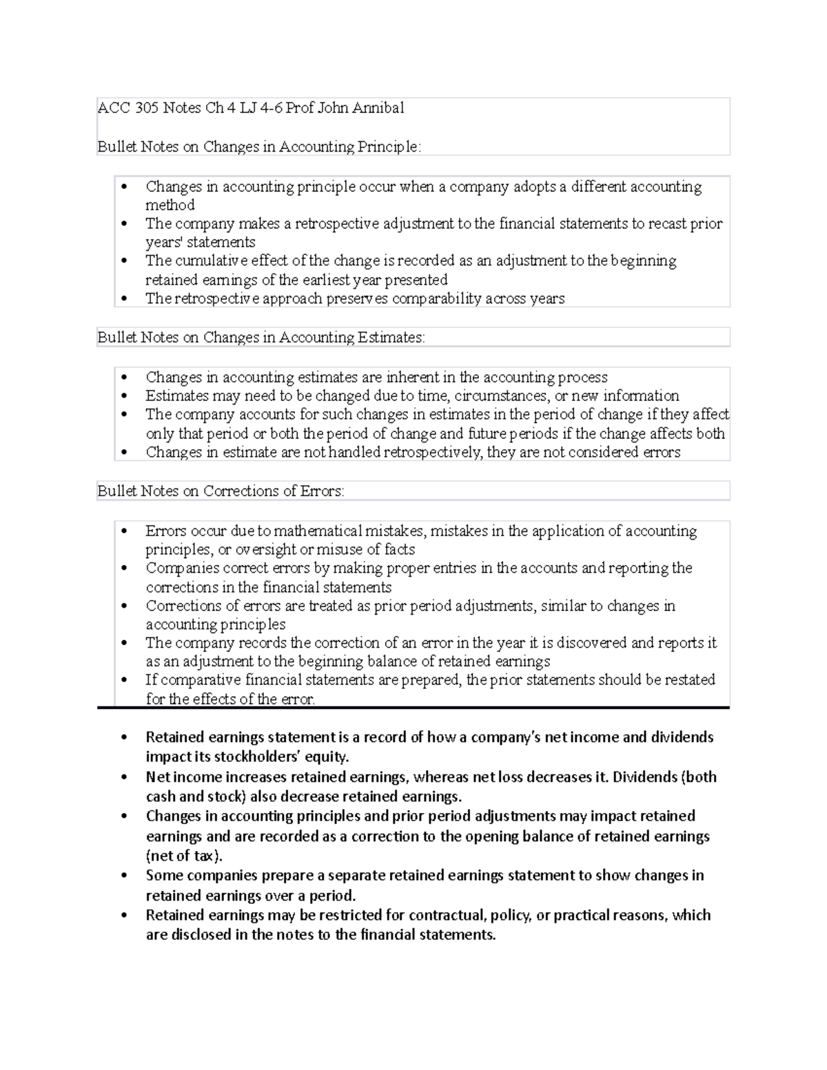 ACC 305 Notes Ch 4 LJ 4-6 Prof John Annibal - ACC 305 Notes Ch 4 LJ 4-6 ...