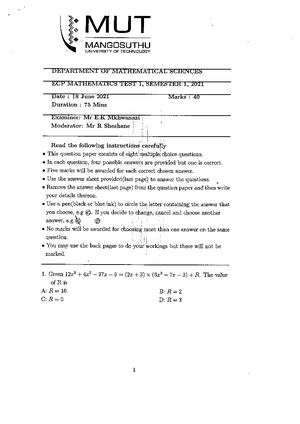 Applied Mechanics Past Papers 28052024191858 - MUT MANGOSUTHU ...