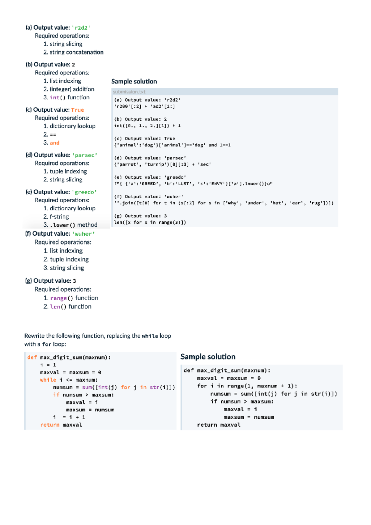 Practice mst2 with solutions - COMP10001 - Unimelb - Studocu