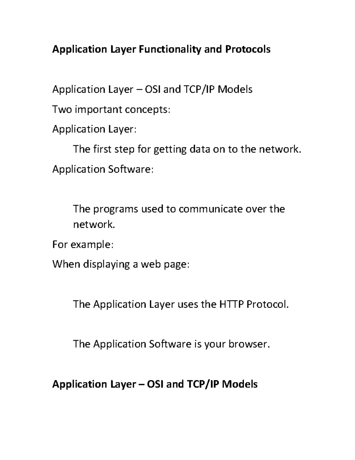 Computer application - It's lecture notes - Application Layer ...