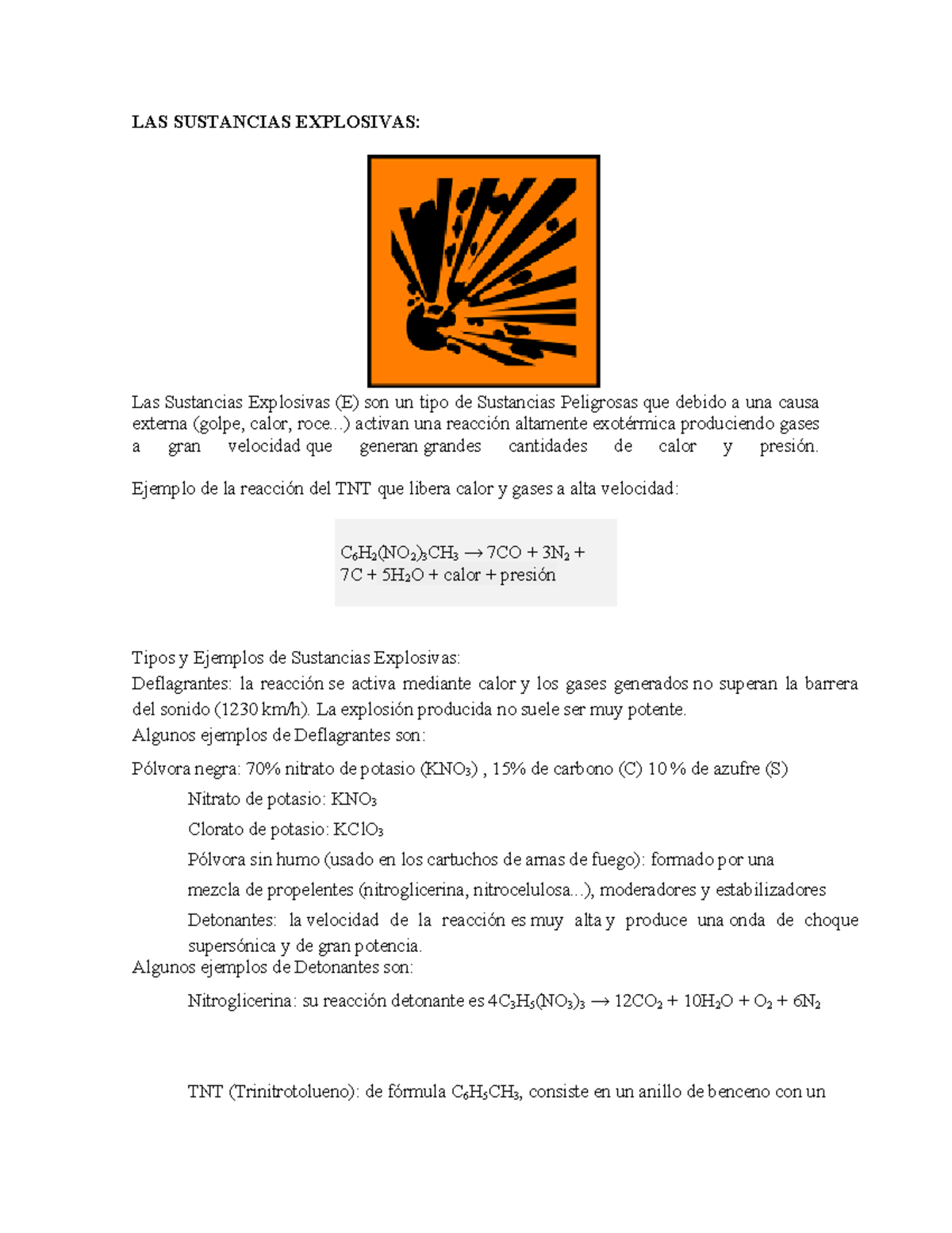 LAS Sustancias Explosivas - LAS SUSTANCIAS EXPLOSIVAS: Las Sustancias ...