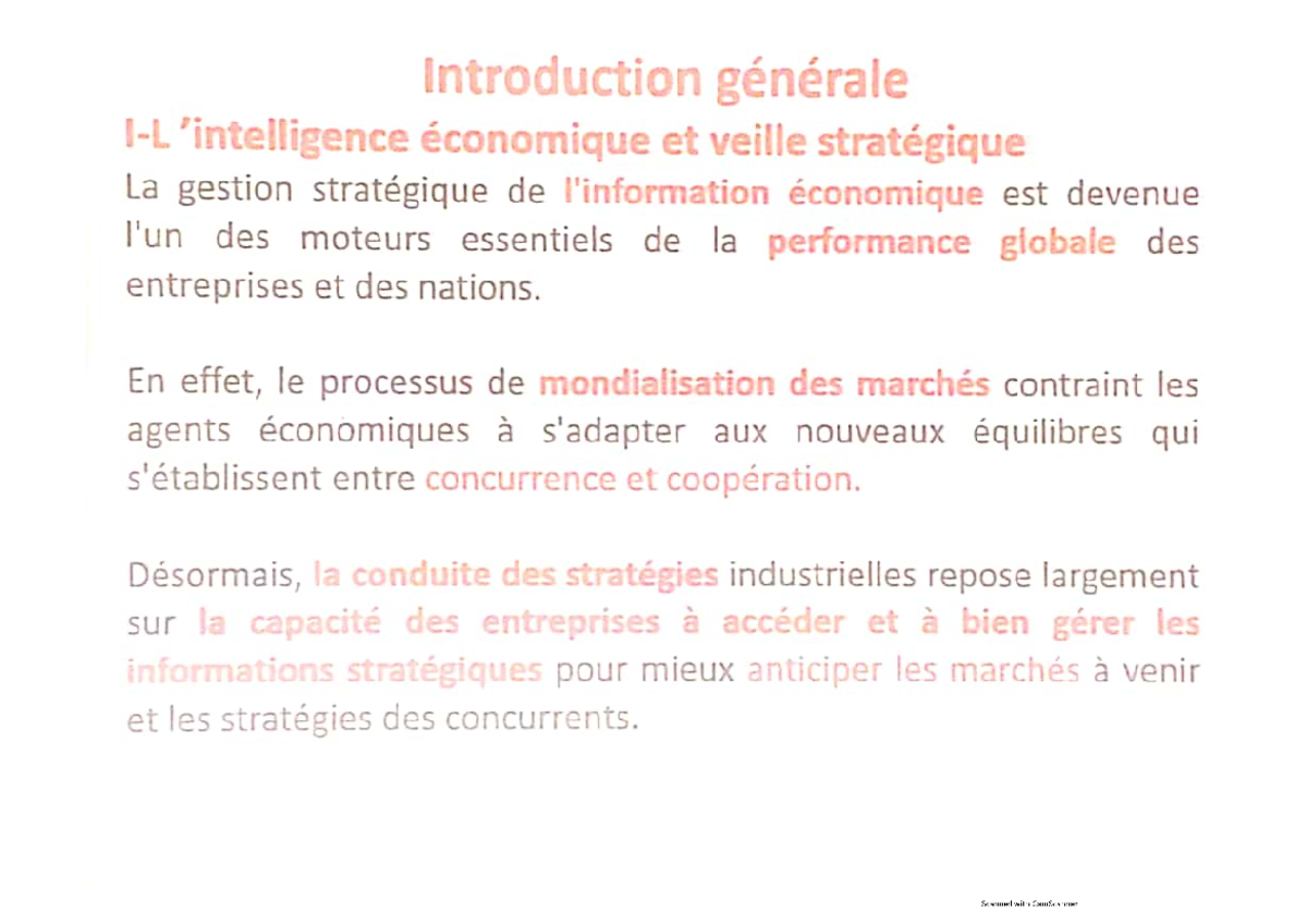 Séance 1 - intelligence économique - Studocu