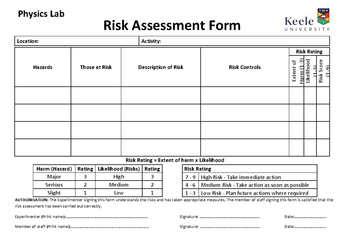 School Science Laboratory Risk Assessment at Darla Adkins blog