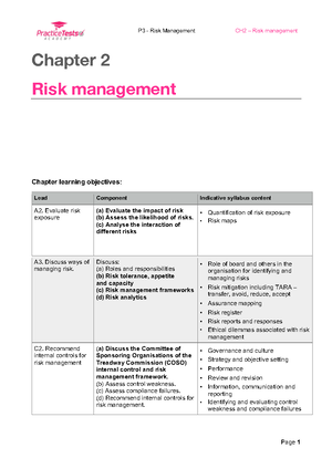 Look inside study text cima 2019 20 p3 risk management - CIMA Subject P ...