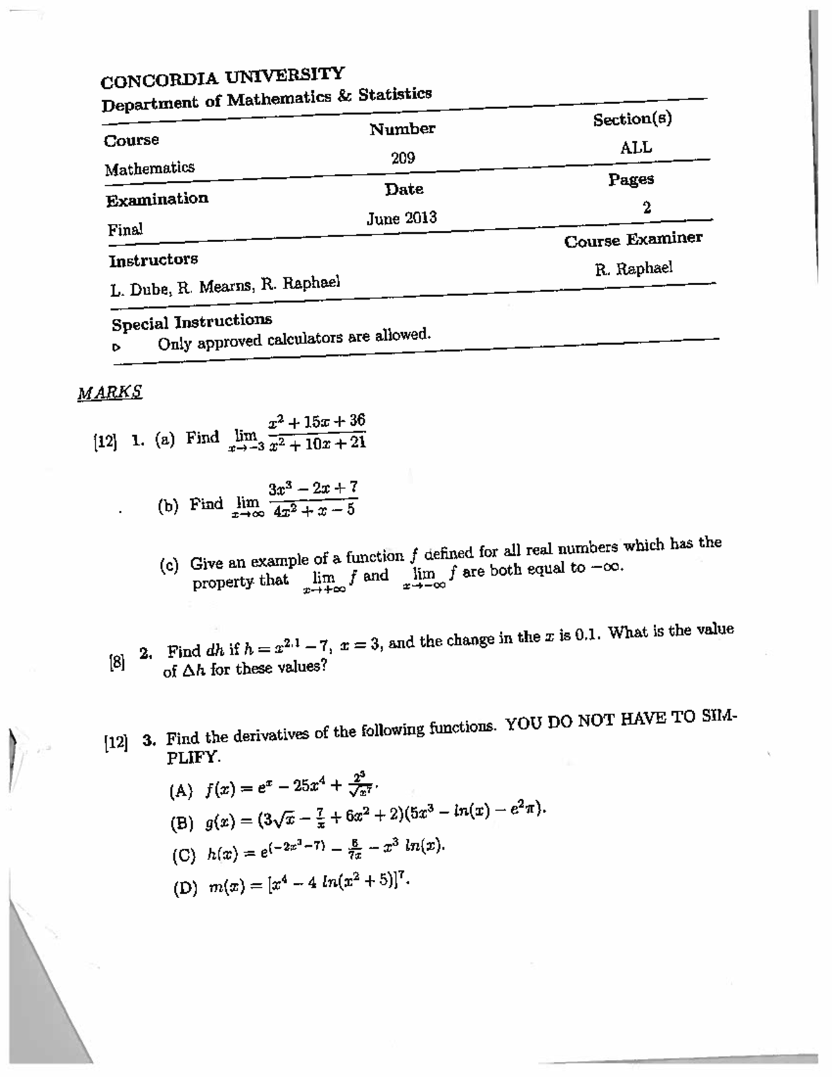 Midterm March 2016 - MATH 209 - StuDocu