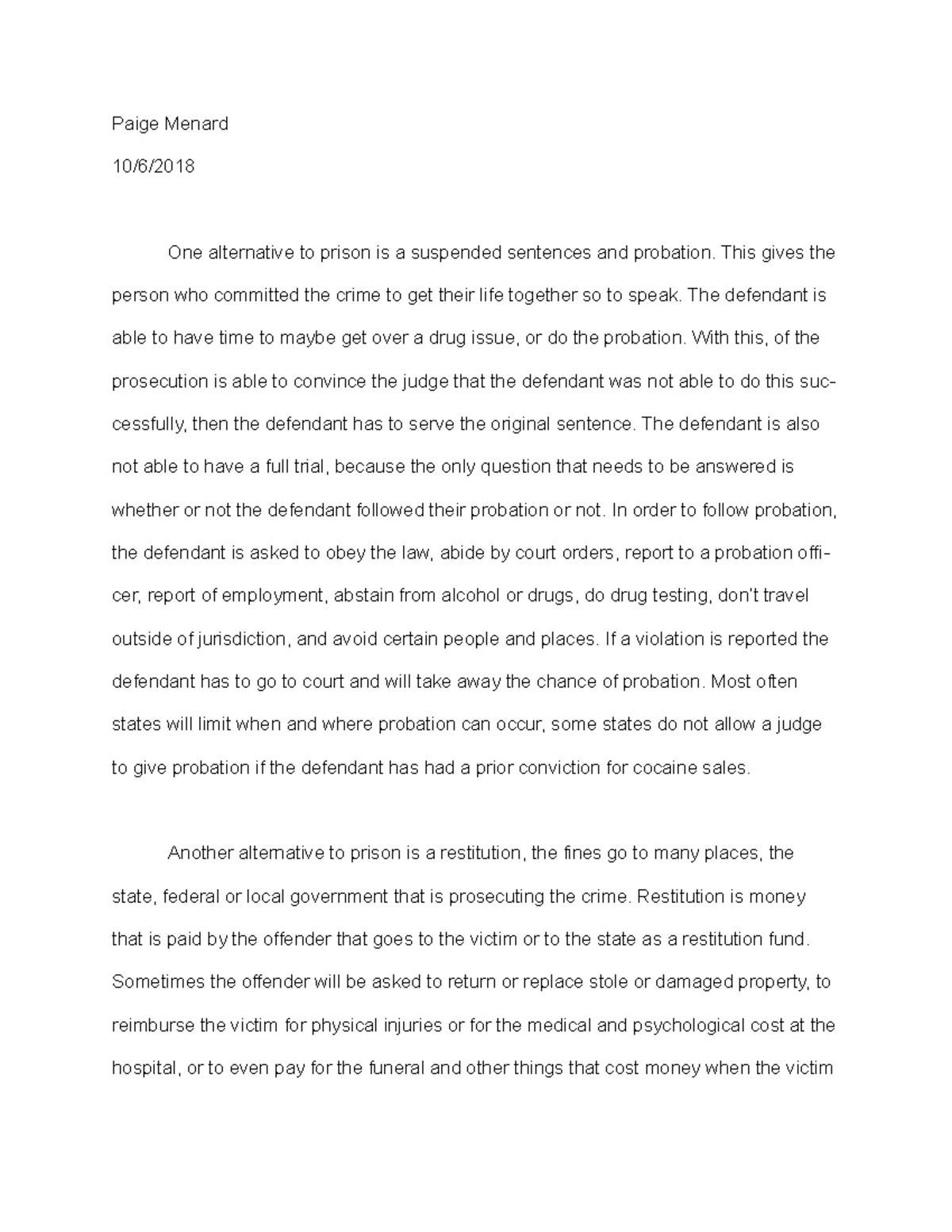 Alternative - Abbie Fuller - Paige Menard 10/6/ One alternative to ...