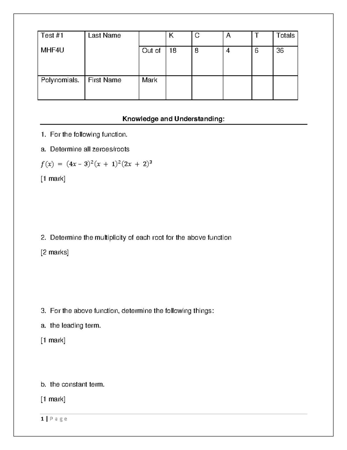 Unit 3 practice test - Unit 3 test advanced - Knowledge and ...